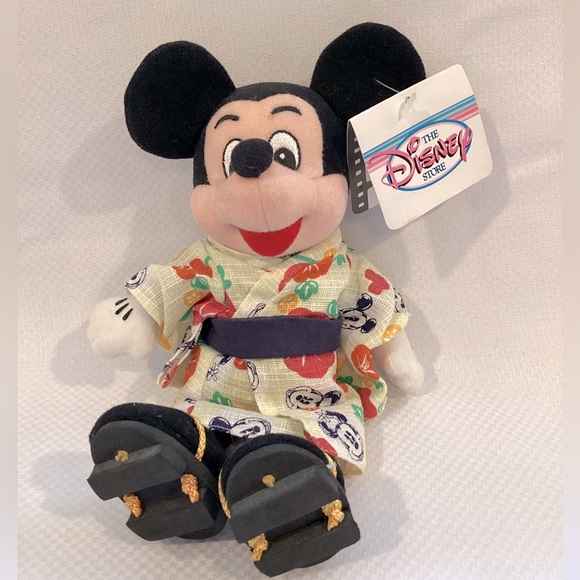 Disney | Toys | Vintage Mickey Mouse Japanese Plush Beanie Doll In ...